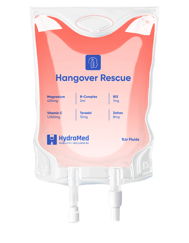 Hangover Rescue IV Therapy - Mobile IV home infusion drip | HydraMed